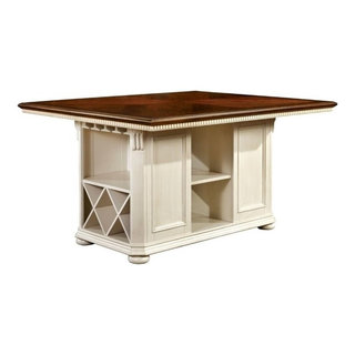 Furniture of America Hendrix Solid Wood Counter Height Dining Table in ...