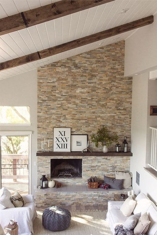 Fireplace stone wall options
