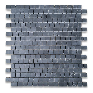 Nero Marquina Black Marble Hand Clipped Random Broken Mosaic Tile, 1 ...