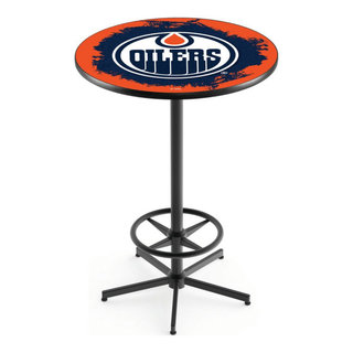 Holland L216 Edmonton Oilers 42x28" Pub Table - Black Wrinkle ...