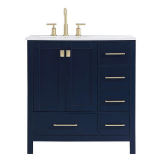Elegant Blue Single Vanity, Irene Collection, Single - Contemporary ...
