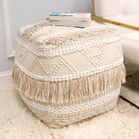 Pasargad Home Grand Canyon Premium Cotton Pouf, Beige - Scandinavian - Floor Pillows And Poufs ...