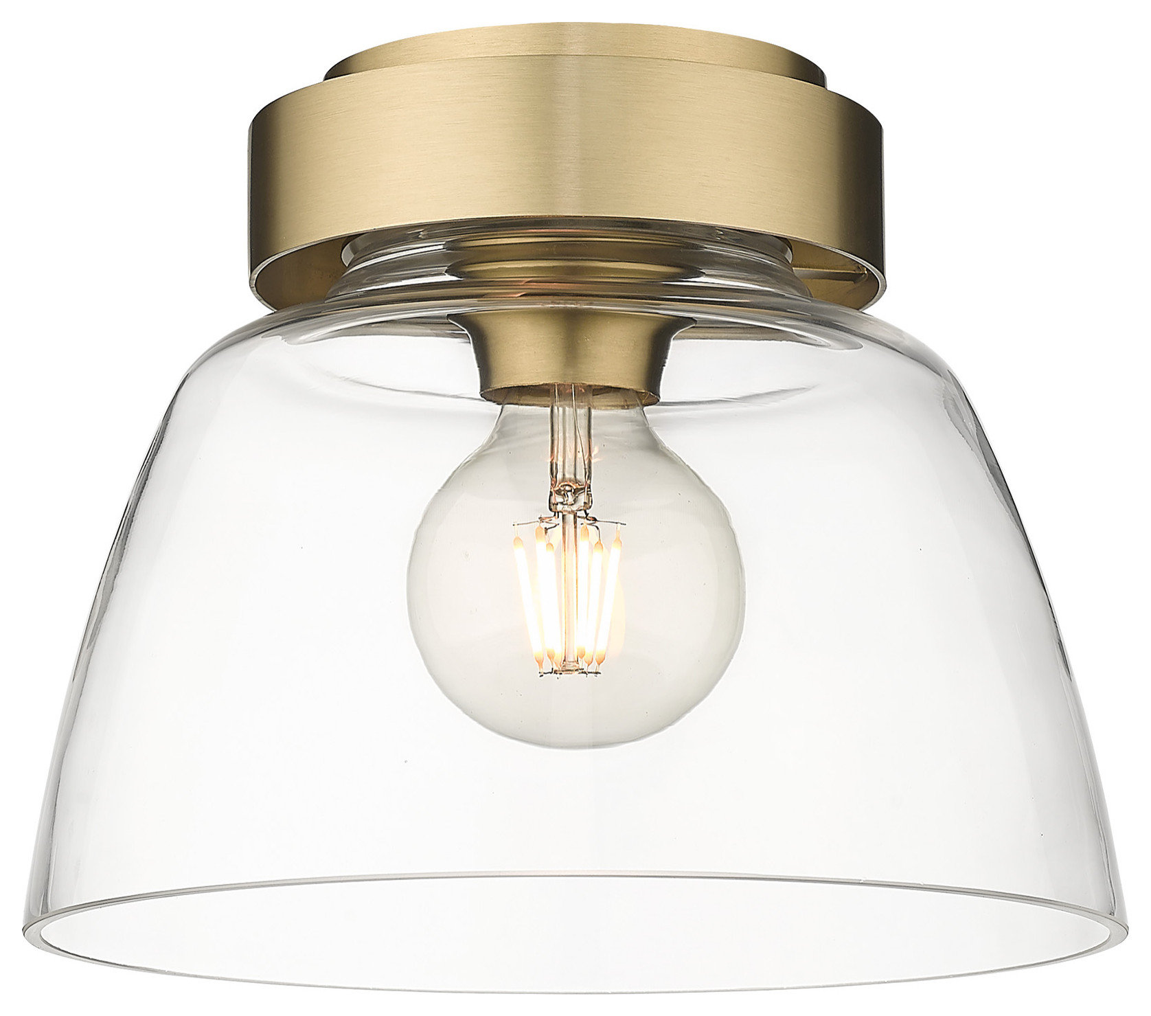 Remy Flush Mount 10" With Clear Glass Shade - Transitional - Flush ...