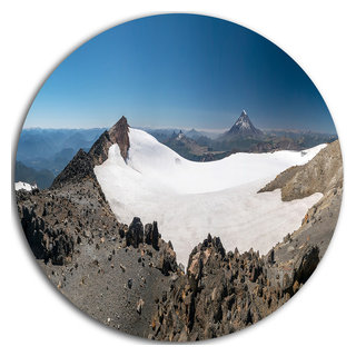 Hiking to Vulkan Quetrupillan, Landscape Round Metal Wall Art, Disc of ...