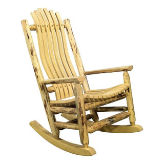 Montana Woodworks Handcrafted 19" Transitional Wood Adult Log Rocker in ...