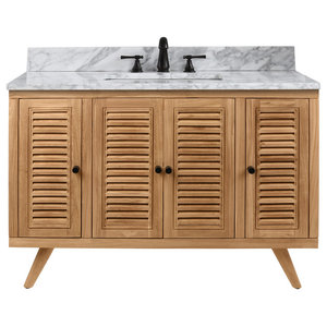 Avanity Harper Vanity Combo, Natural Teak - Midcentury - Bathroom ...