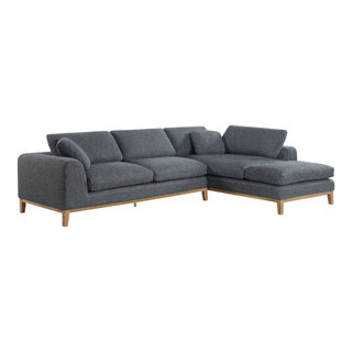 Persia Upholstered Track Arm Sectional Sofa Grey - Sectional Sofas - by Gunel | Houzz
