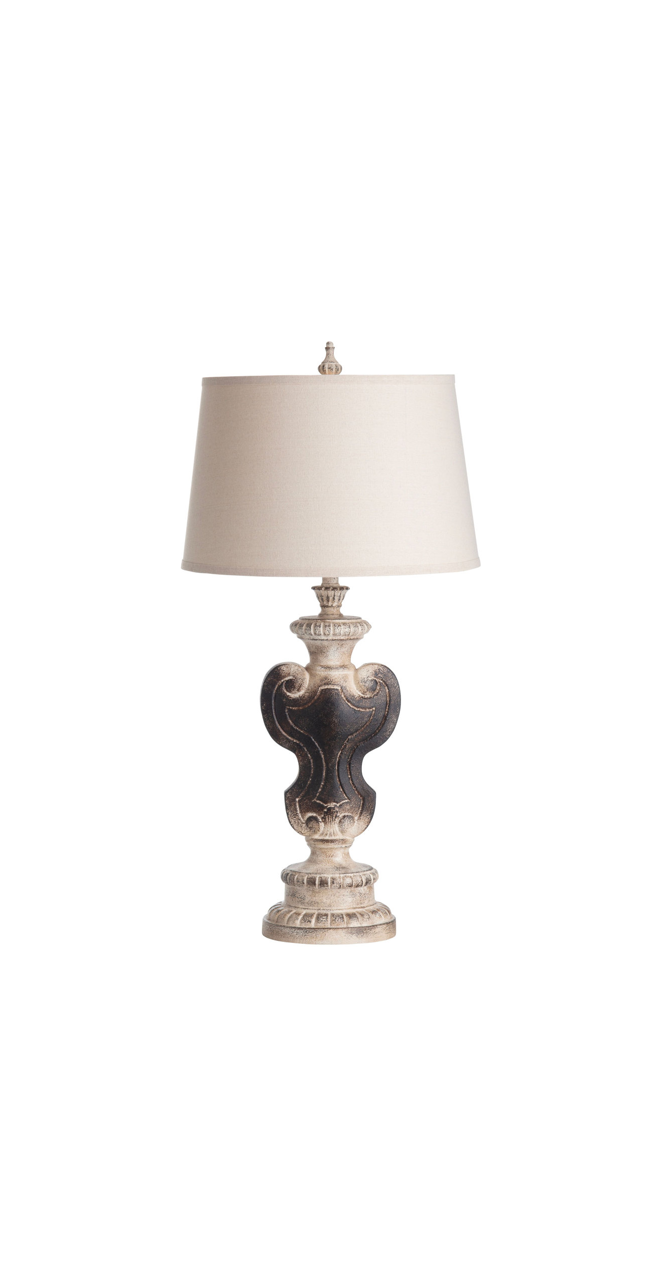 Shield Cast 36" Table Lamp With Linen Tapered Drum Shade, Gray - French ...