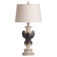 Shield Cast 36" Table Lamp With Linen Tapered Drum Shade, Gray - French ...