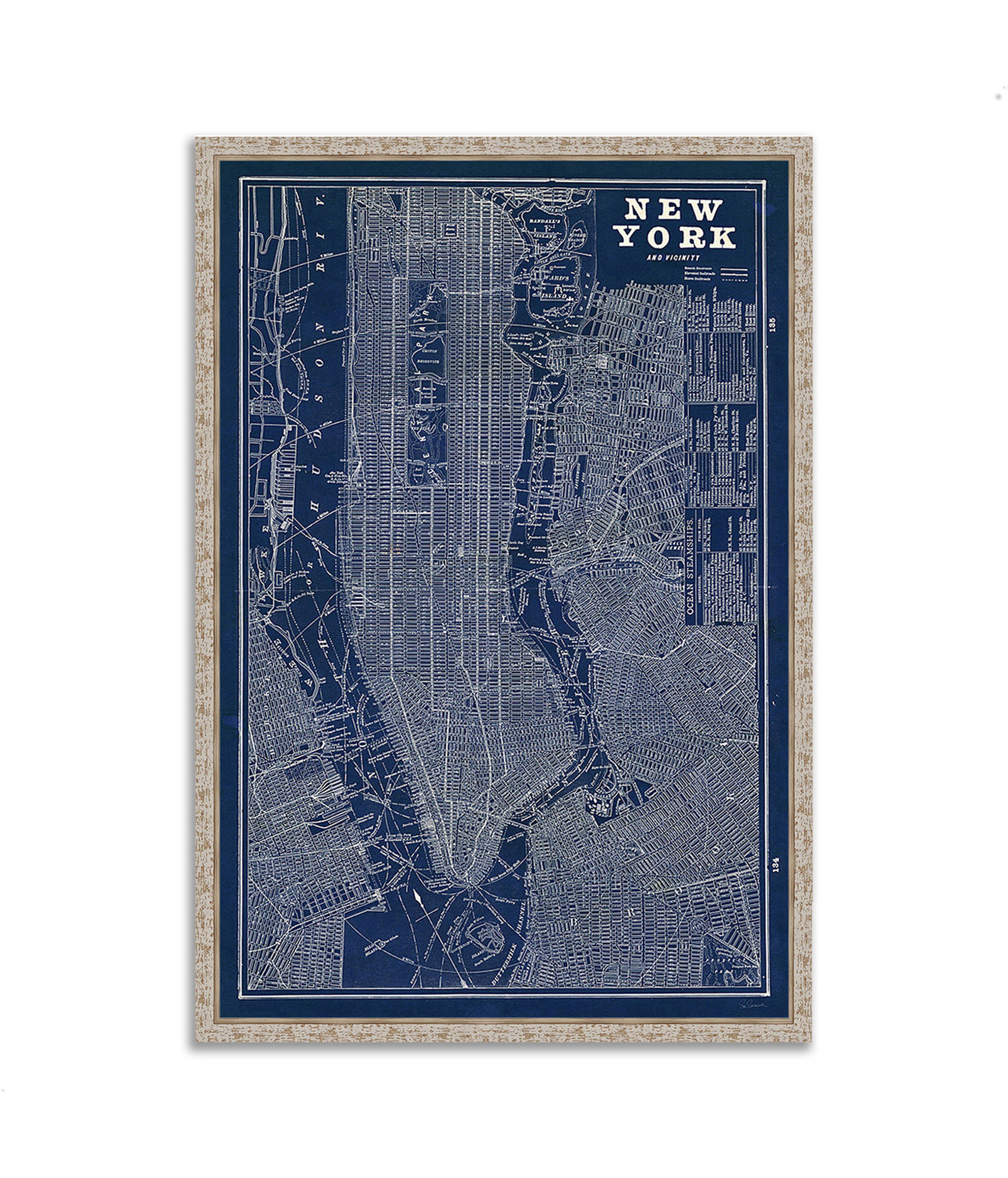 "Blueprint Map New York" By Sue Schlabach, Giclee Print On Canvas ...