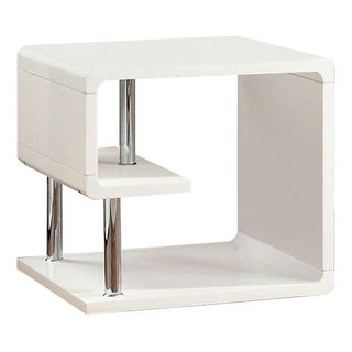 Benzara BM123079 Ninove I Contemporary Style End Table, White - Contemporary - Side Tables And ...