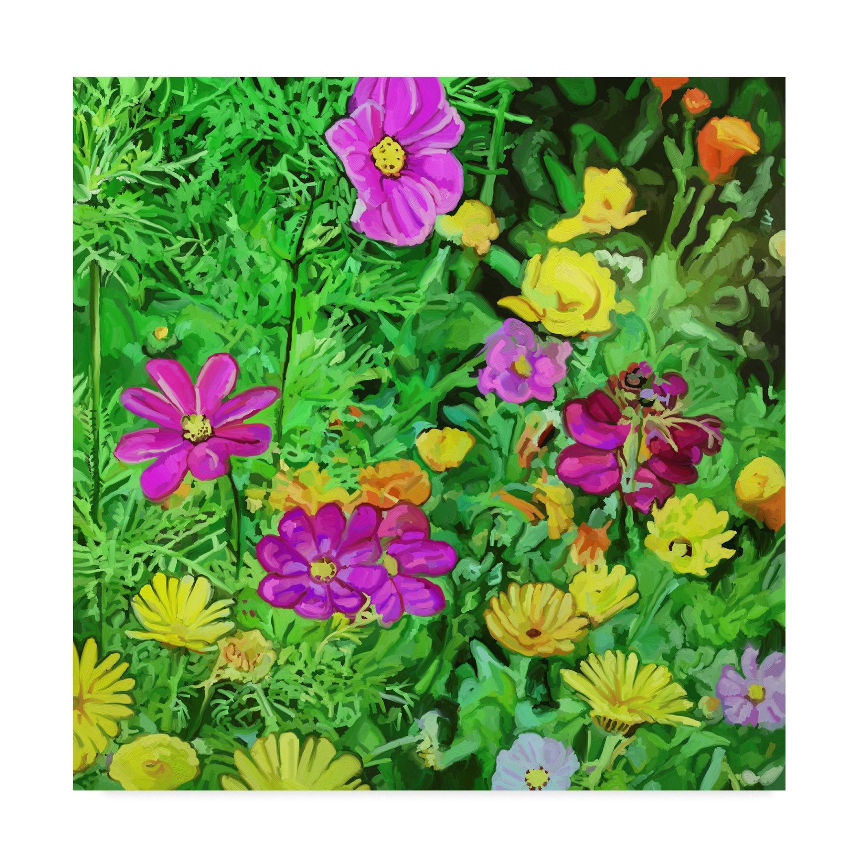 Howie Green 'Pop Art Flowers' Canvas Art, 18"x18" - Contemporary ...