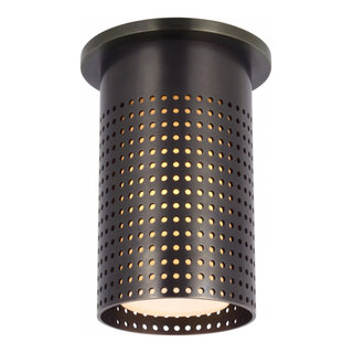 Precision Short Monopoint Flush Mount, 1-Light, Bronze, 6.25"H ...