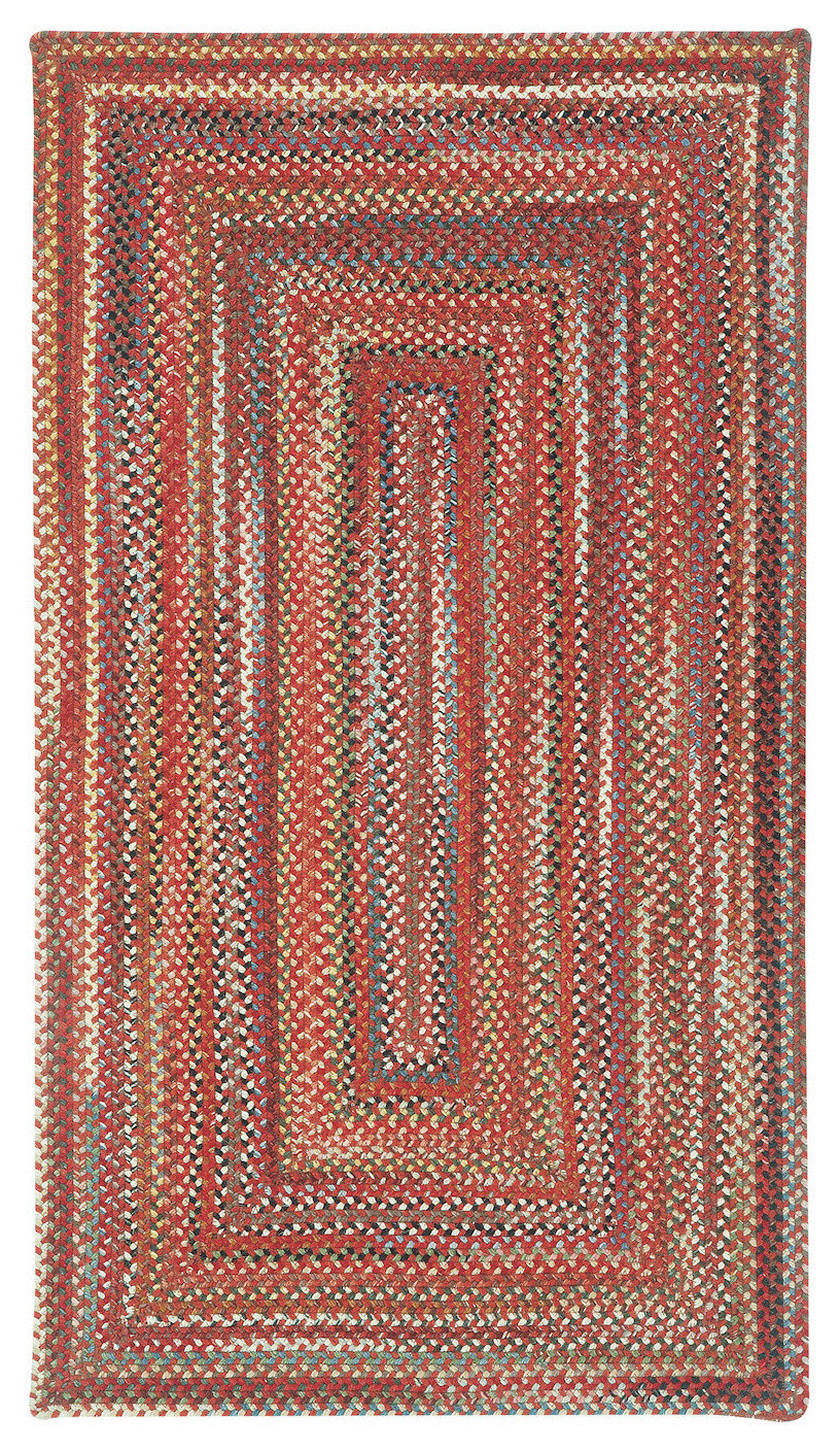 Portland Concentric Braided Rectangle Rug, Red, 2'3"x4' - Contemporary ...