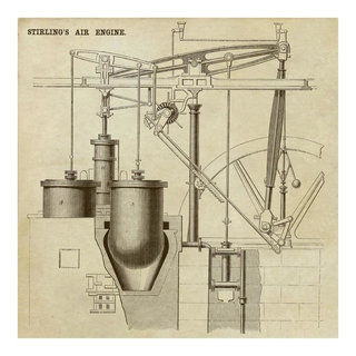 "Stirling's Air Engine" Digital Paper Print by Inventions, 18"x18", 32 ...