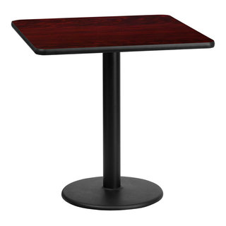 24" Square Laminate Table Top With 18" Round Table Height Base ...