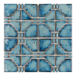 Moonbeam Diva Porcelain Mosaic Floor and Wall Tile Sample, Azure ...