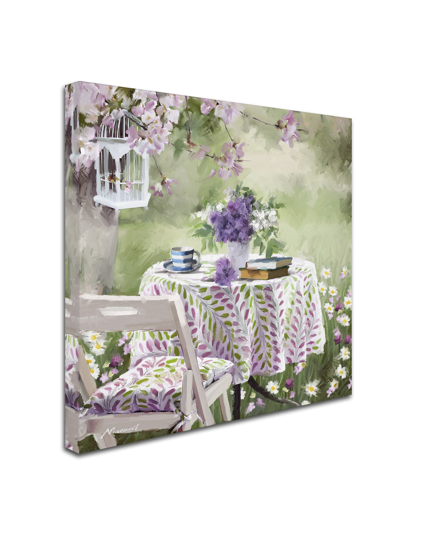 The Macneil Studio 'Outdoor Table' Canvas Art, 35"x35" - Contemporary ...