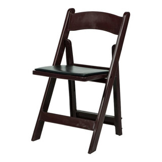 Commerical Seating Products Resin Red Mahogany Folding Chairs ...