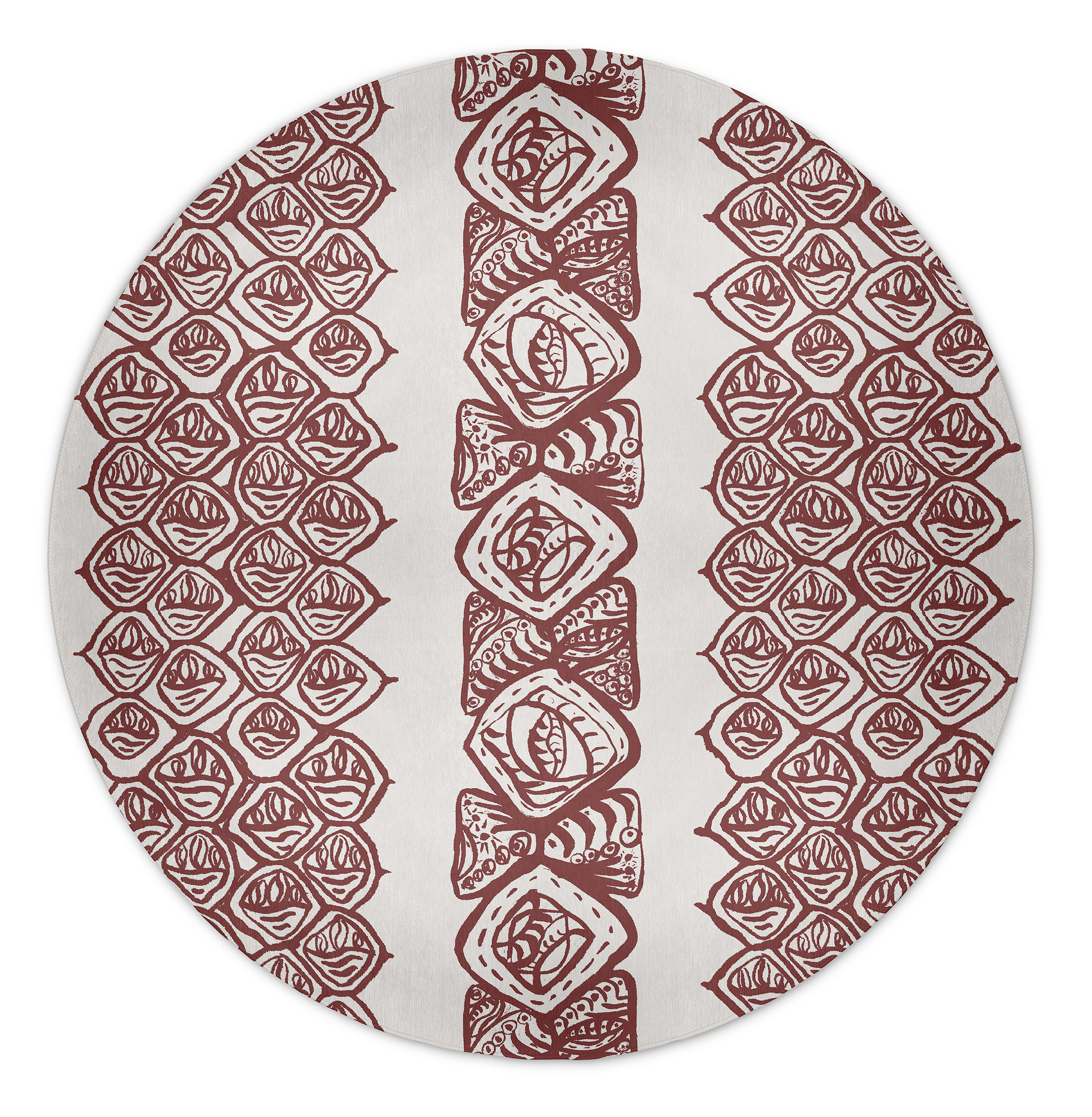 Central Comb Rug, 5' Round - Contemporary - Area Rugs - by E by Design ...