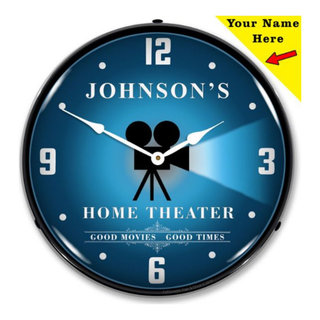 AYN1906698 Add Your Name Home Theater Clock - Midcentury - Wall Clocks ...