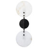 Mid Century Modern White Alabaster Stone Disc Wall Sconce 23 in Circle ...