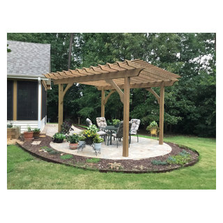 Screen Porch w Gable Roof, Paver Floor, Paver Walkway & Paver Patio in ...