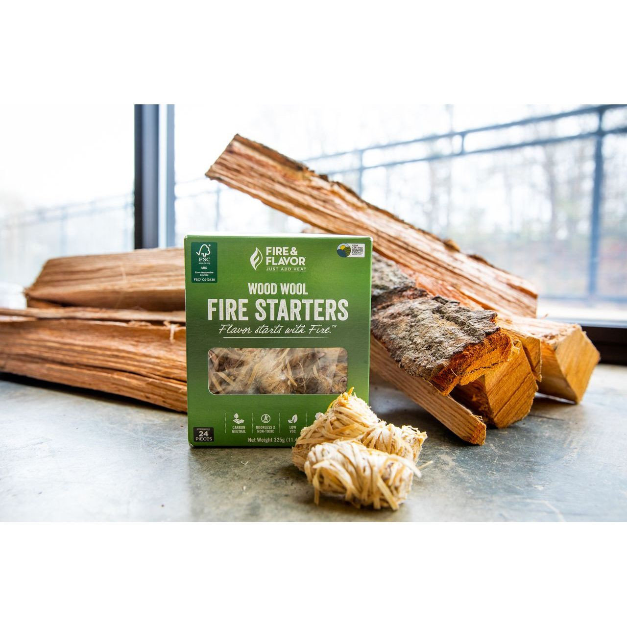 Fire & Flavor Wood Wool Fire Starters - 24 Pieces - Modern - Grill ...