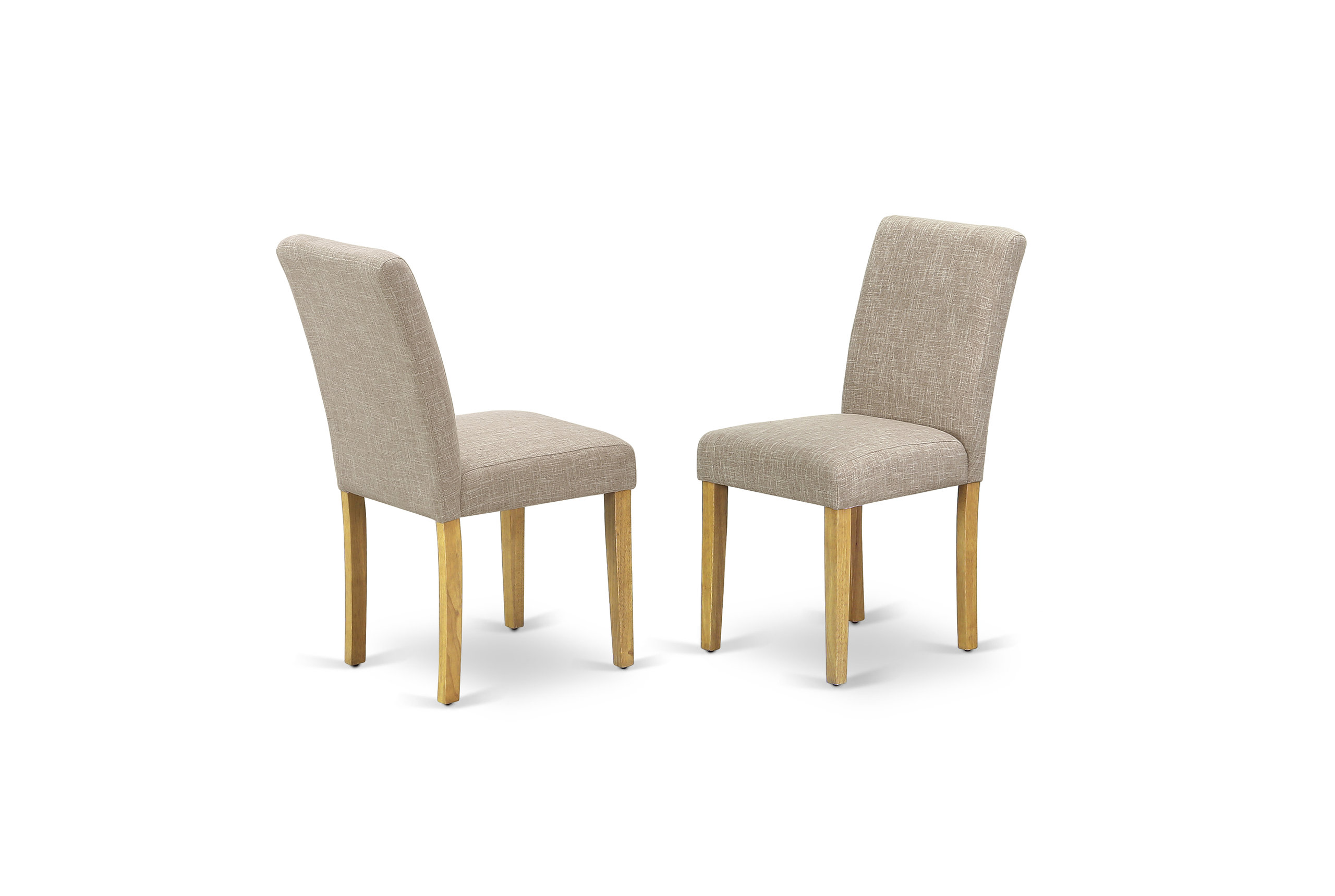 Abbott Parson Chair With Oak Leg And Linen Fabric Light Fawn - Set Of 2 ...