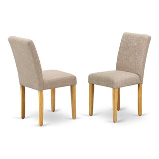 Abbott Parson Chair With Oak Leg And Linen Fabric Light Fawn - Set Of 2 ...