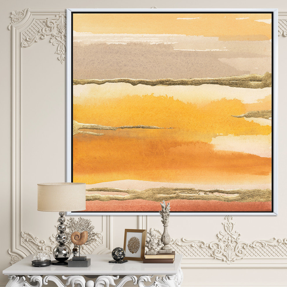 Designart Gilded Amber Ii Modern Framed Artwork, 30x30 - Contemporary ...