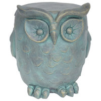 GDF Studio Agnes Owl Lightweight Concrete Garden Stool - Rustic ...