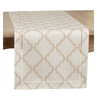 Runner With Laser-Cut Hemstitch Design, 16"x120" - Mediterranean ...