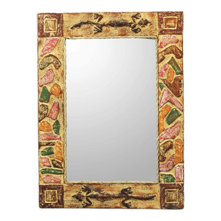African Lizards Mirror, Ghana - Southwestern - Wall Mirrors - by NOVICA ...