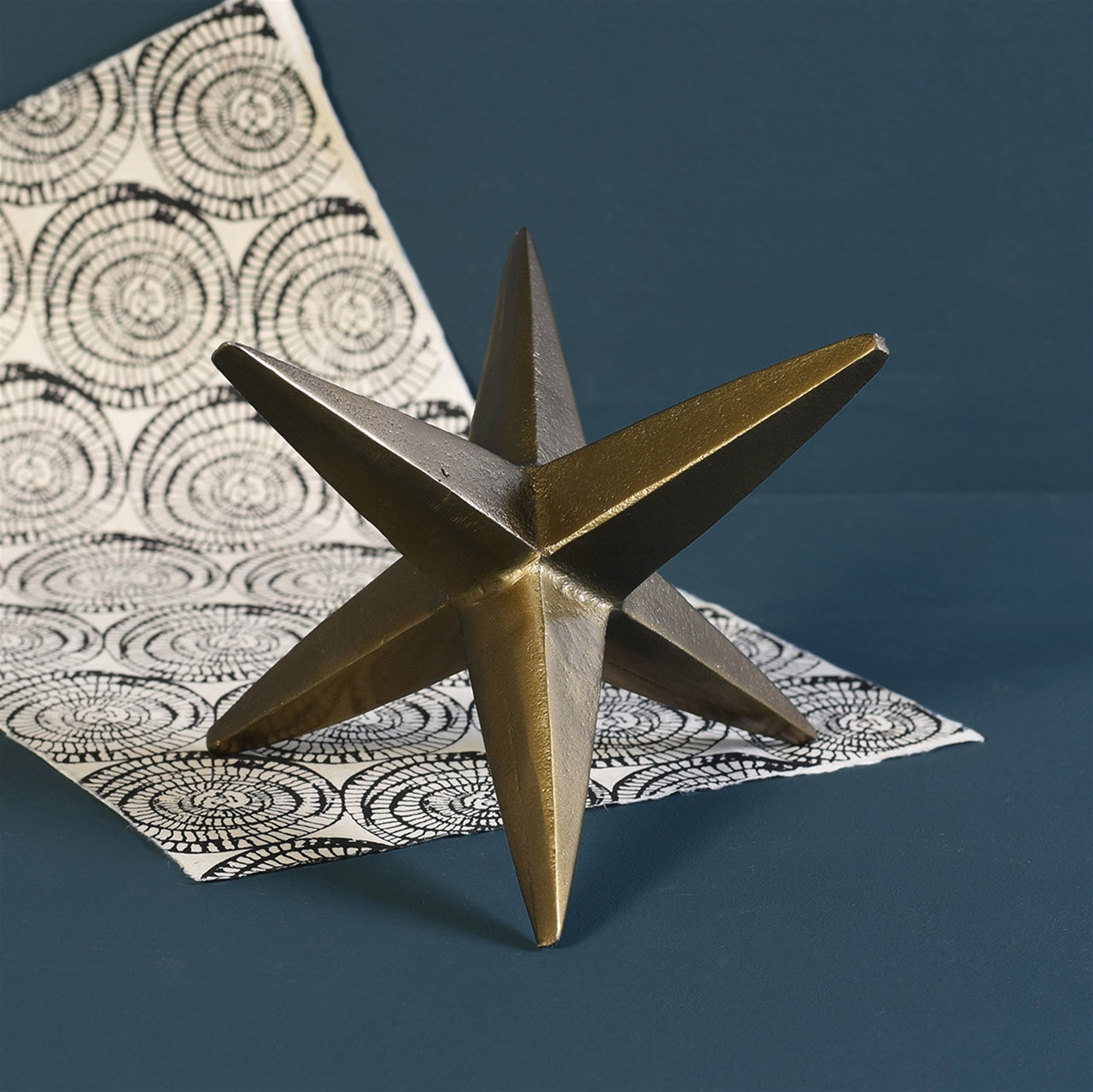 Minimalist Cast Metal Gold Star Sculpture | Geometric Shape Point ...