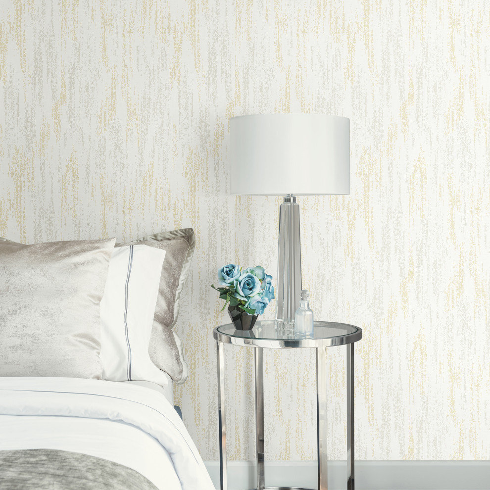 Wisp Gold Texture Wallpaper - Contemporary - Wallpaper - by Brewster ...