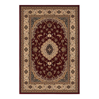 8' x 11' Red Floral Medallion Area Rug - Traditional - Area Rugs - by ...