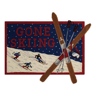 Gone Skiing Hook Rug, 30x36" - Contemporary - Novelty Rugs - by Peking ...