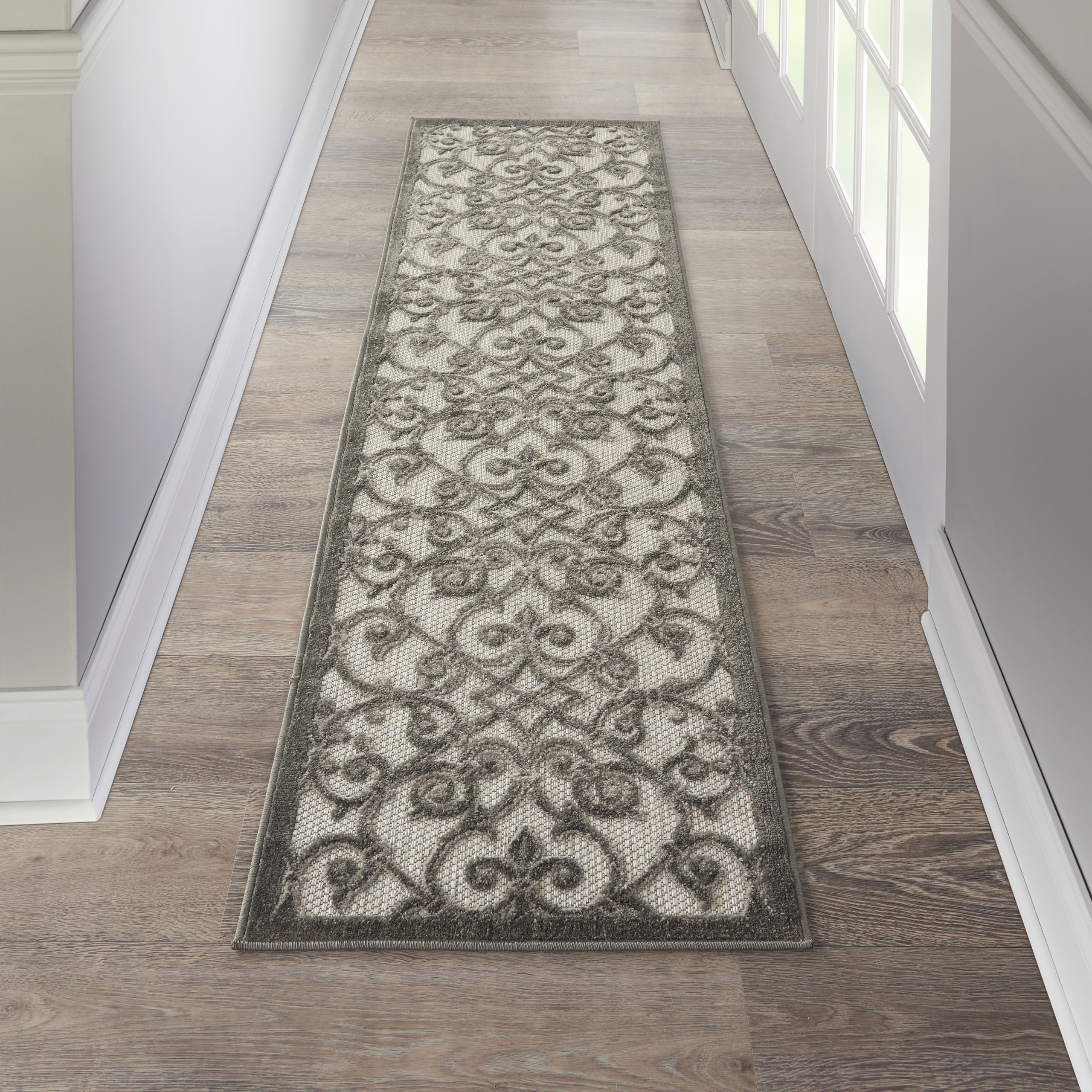 Nourison Aloha ALH21 Runner Rug, Grey/Charcoal, 2'3" x 8 ...