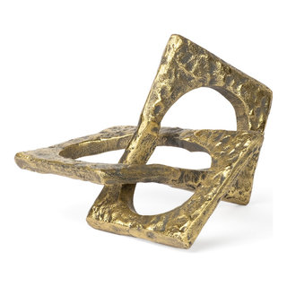 Delaunay I (Large) 10L X9W Gold Hammered Metal Interlinked Patterned ...