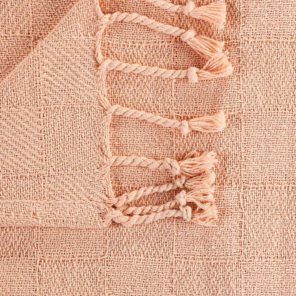 Orange Woven Cotton Solid Color Throw Blanket - Contemporary - Blankets ...