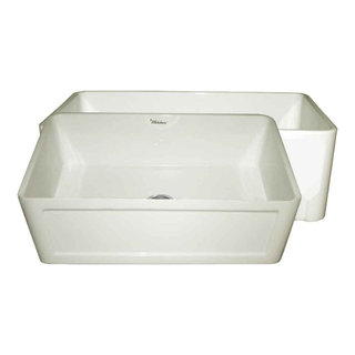 Farmhaus Fireclay Reversible Sink With A Concave Front Apron On One ...