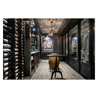 Wine Cellar with a Brick Ceiling - French Country - Wine Cellar ...