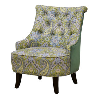 FurnitureR 27.5" Wide Pattern Upholstered Wingback chair ...