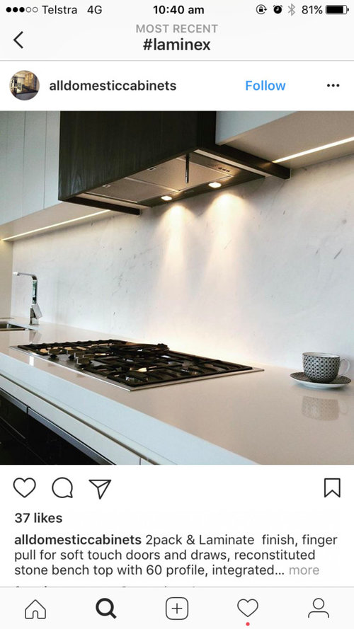 Concrete look splashback | Houzz AU