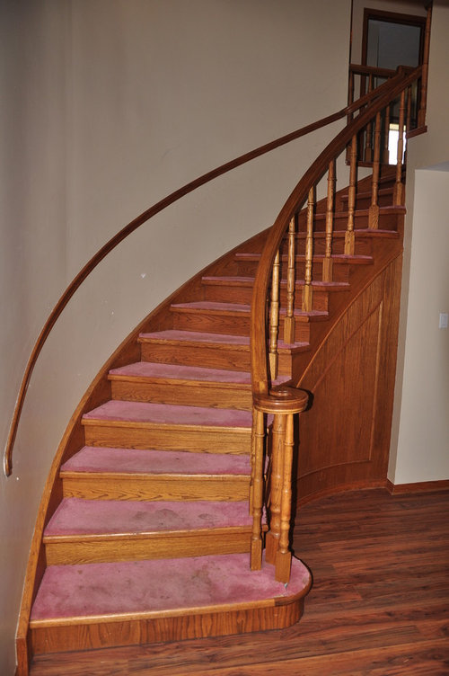 80s curved staircase updated