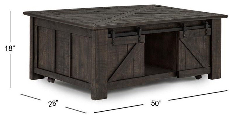 Beaumont Lane Wood Lift Top Coffee Table in Weathered Espresso ...
