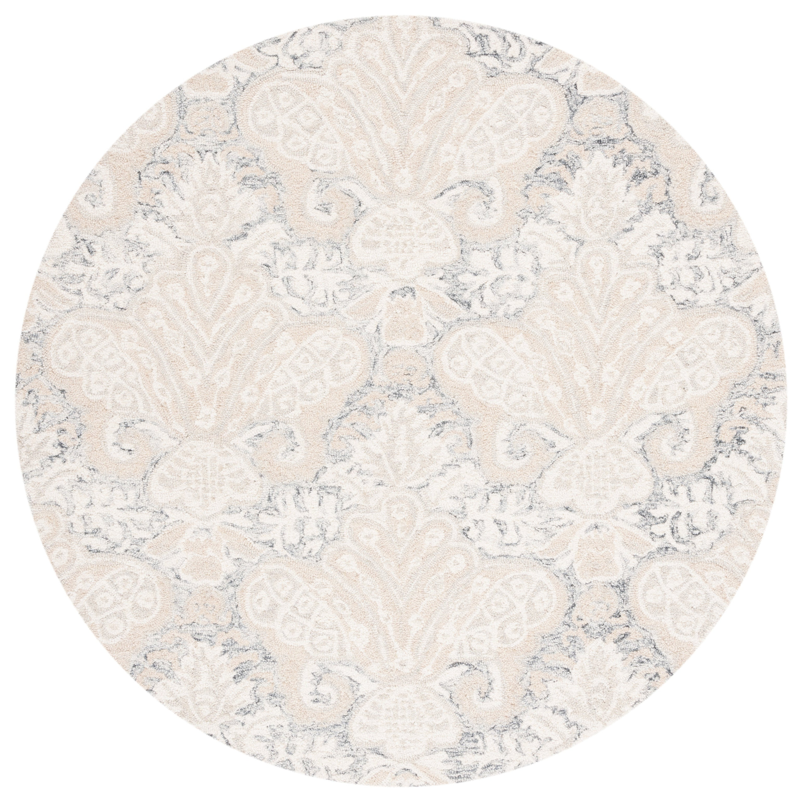 Safavieh Micro-Loop Mlp539H Damask Rug, Charcoal and Ivory, 8'0"x10'0 ...