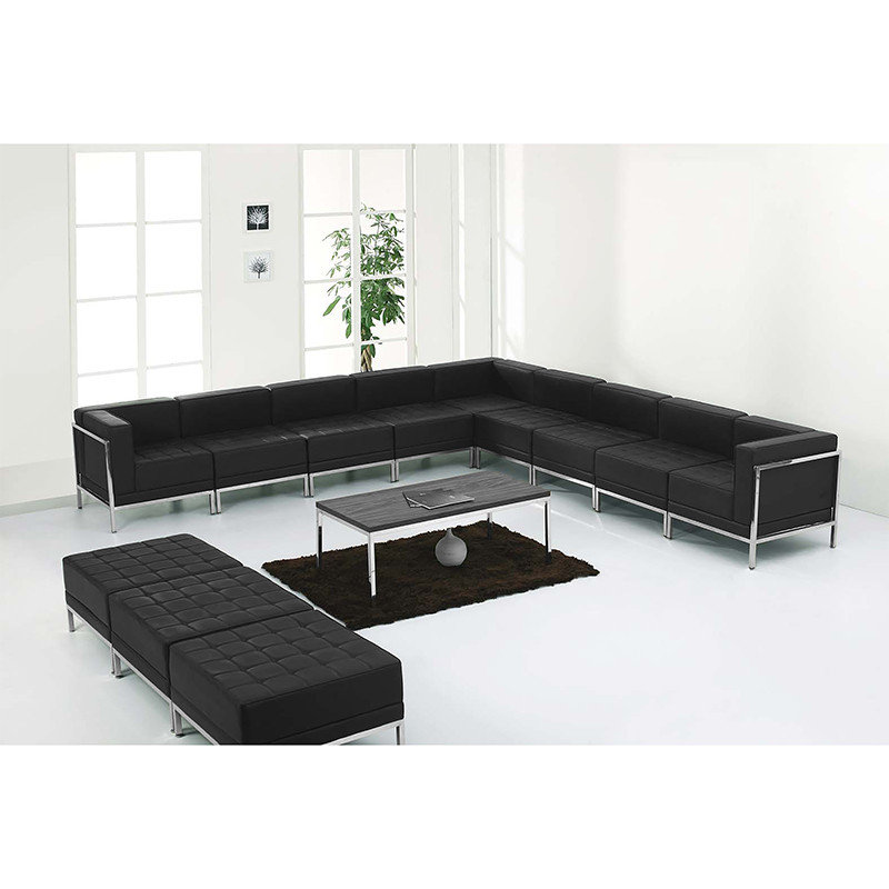 Black Leather Recep Set, 12 PC - Contemporary - Sectional Sofas - by ...