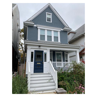 Siding Installation - James Hardie Lap and Shingles in Evening Blue ...